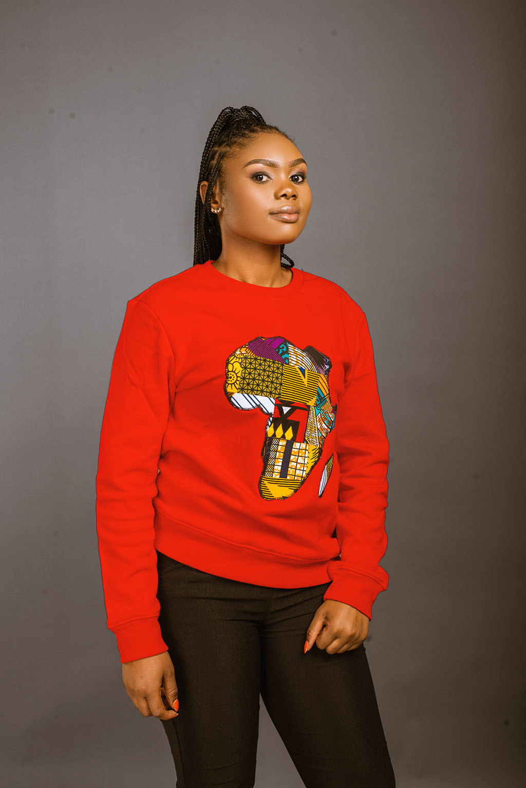 Africa Map Red Unisex Sweatshirt - Afrohoard.com